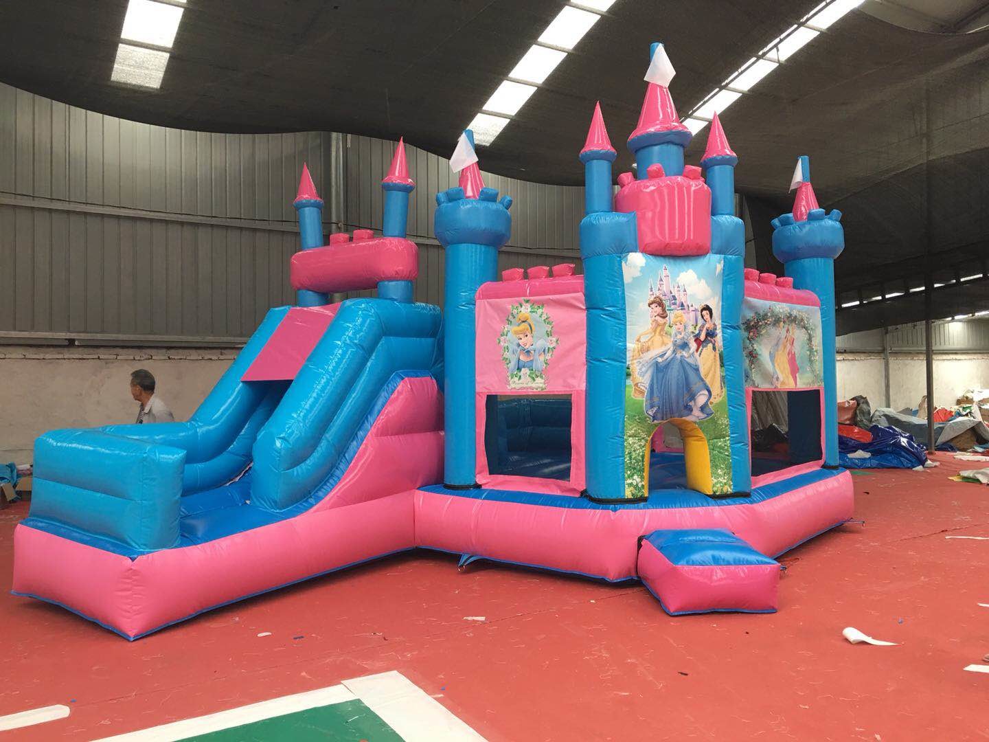 Colorful Professional Inflatable Jumping Castle With Slide Safer For ...